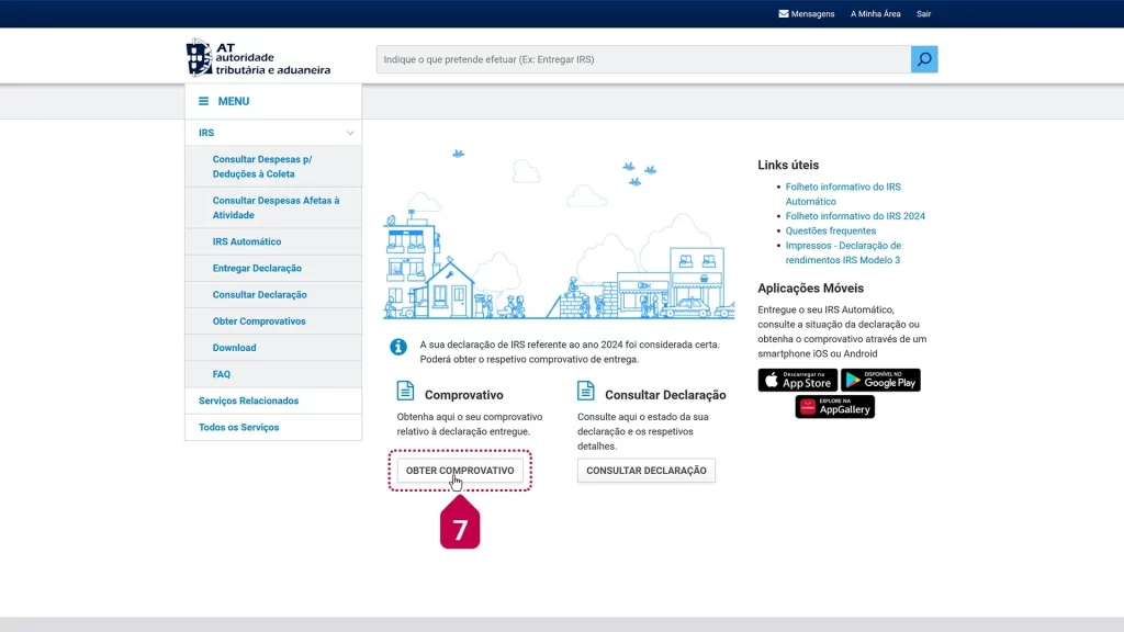 Obter comprovativo da declaração de IRS Modelo 3 • UP