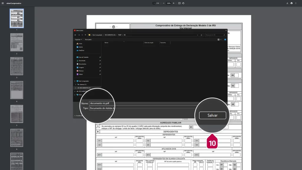 Obter comprovativo da declaração de IRS Modelo 3 • UP